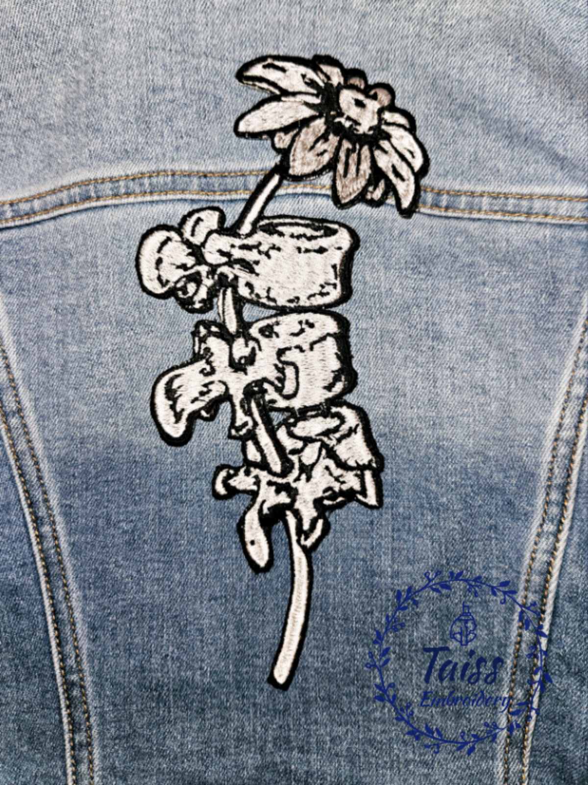 Spine Back flower Patch • Patch bone – Embroidery Taiss