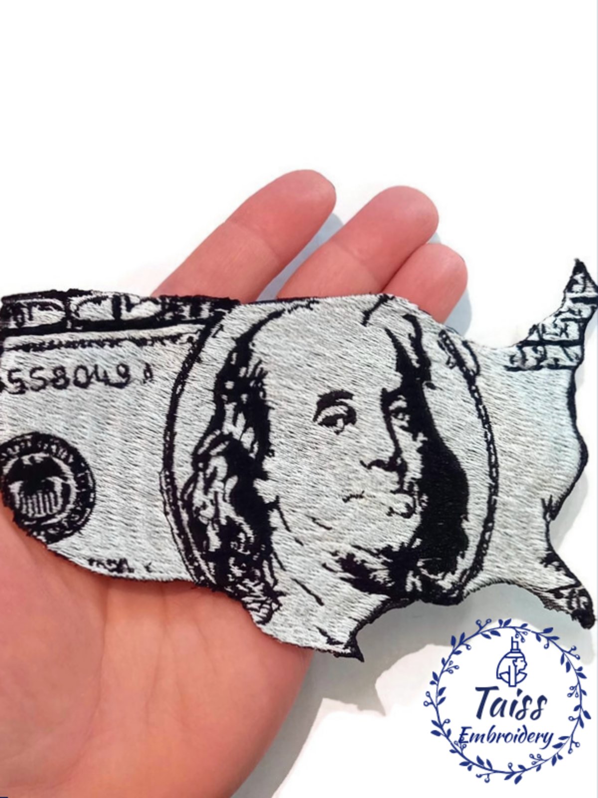 Money patch • 100 dollar bill – Embroidery Taiss