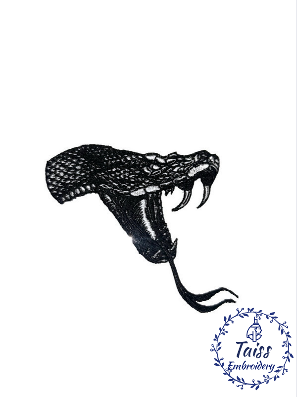 Black Snake Large Back Patch – Embroidery Taiss