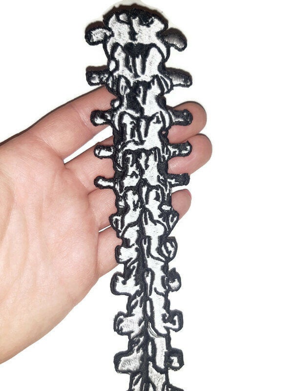 Spine Back Patch, Large patch, Embroidered Patch, Skeleton, horror pat ...